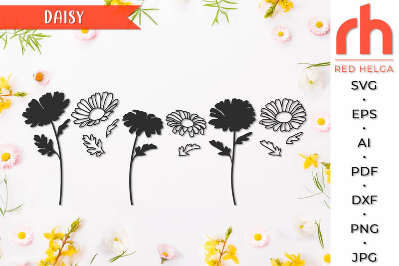 Daisy SVG, Daisy Cut File, April Birth Plant DXF, Layered Flower, Aries ...