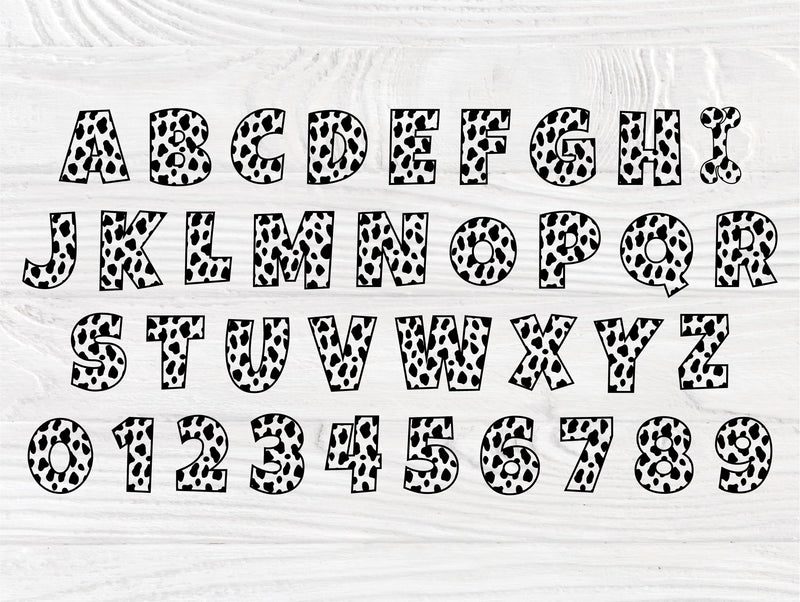 Dalmatian Font SVG | 101 Dalmatian Alphabet | Dalmatians Letters ...