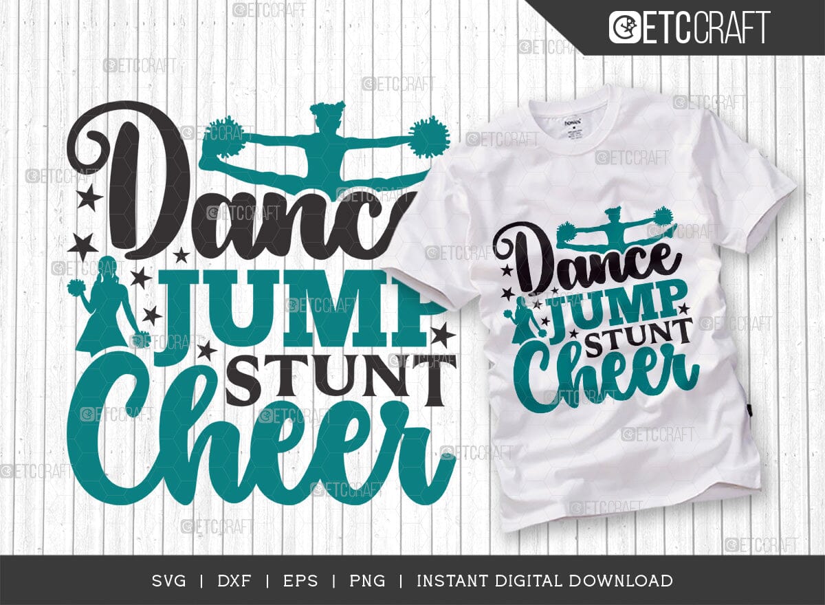 Dance Jump Stunt Cheer SVG Cut File, Cheerleading Svg, Cheer Svg, Cheer ...