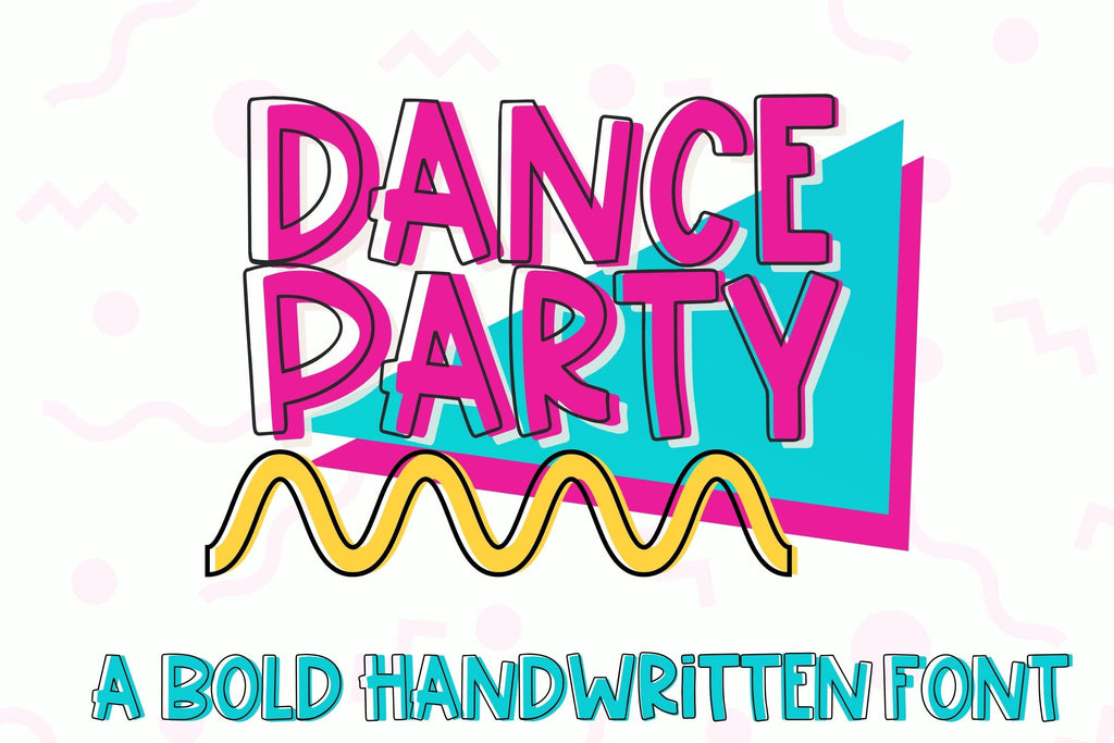 Dance Party, Bold Handwritten Uppercase Font - So Fontsy