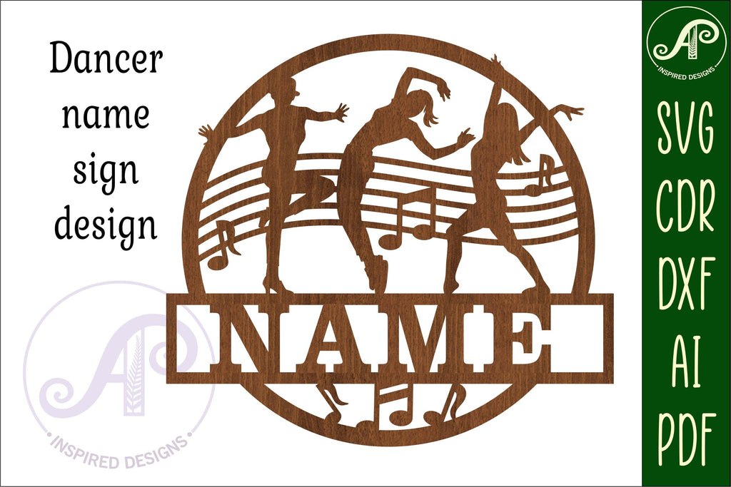Dancer name sign, SVG, music themed wall art - So Fontsy