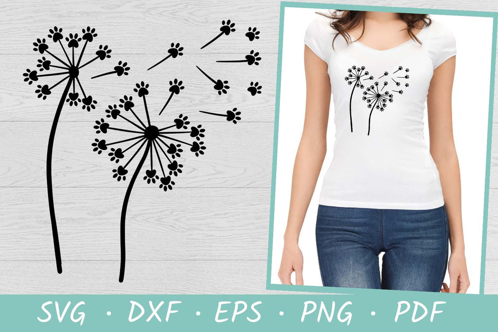 Dandelion SVG | Paw Print SVG | Dog SVG - So Fontsy