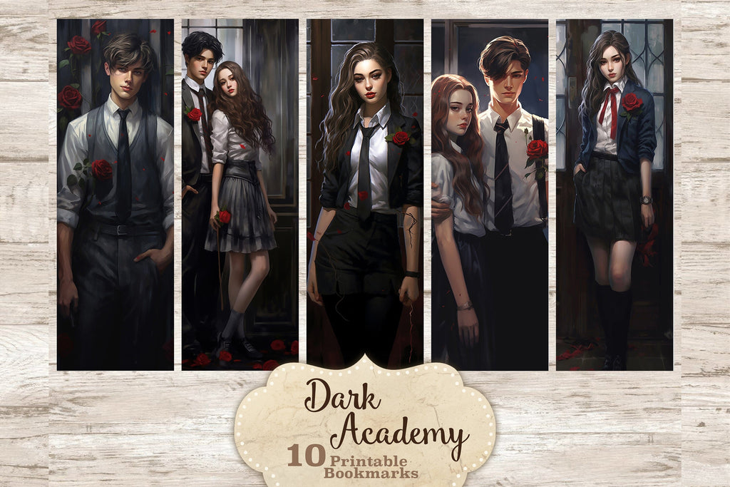 Dark Academy Bookmarks | Ephemera Printable - So Fontsy