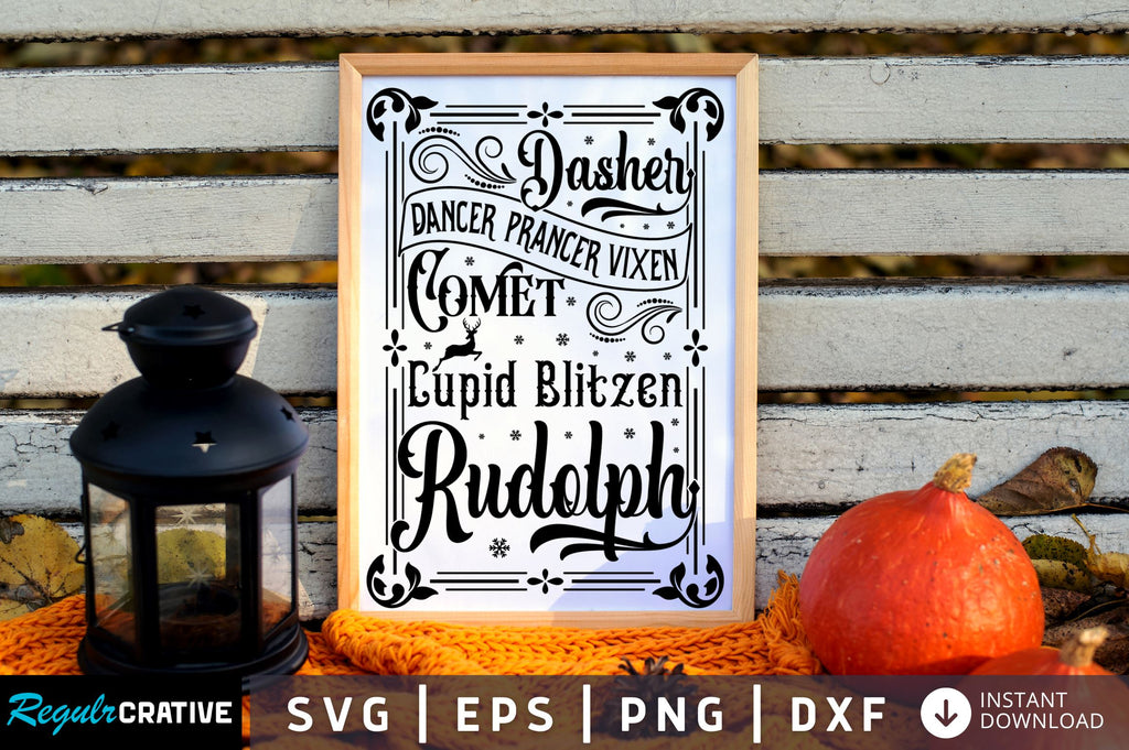 Dasher dancer prancer SVG Design - So Fontsy