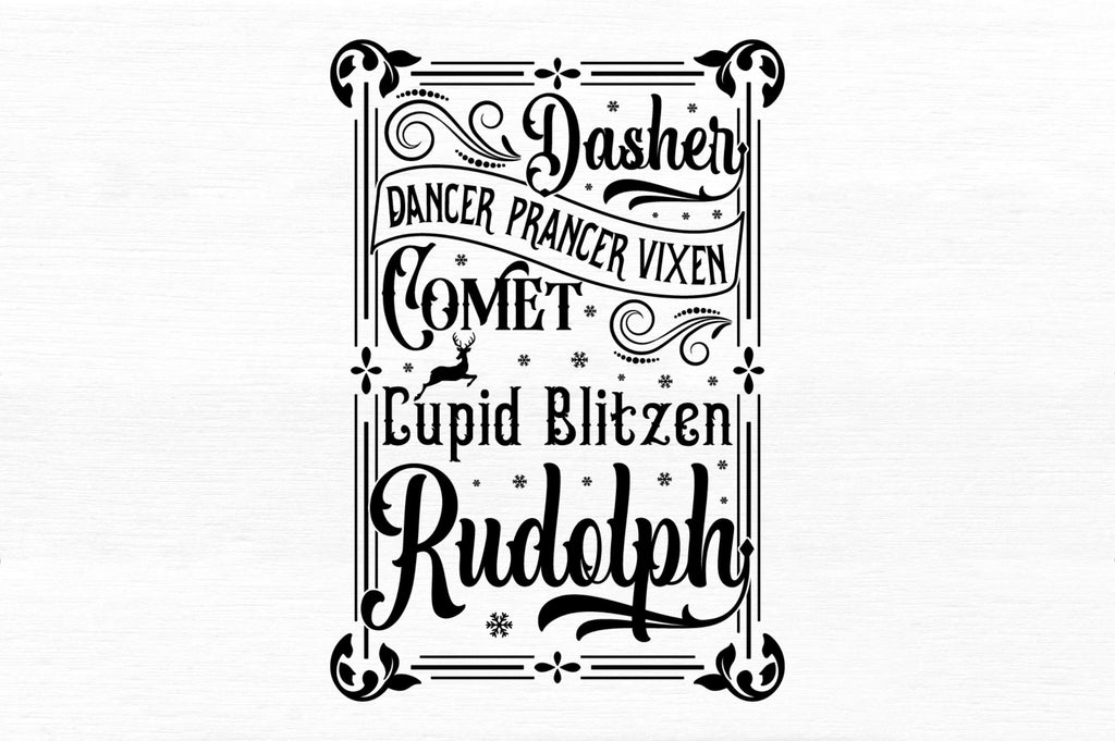 Dasher dancer prancer SVG Design - So Fontsy