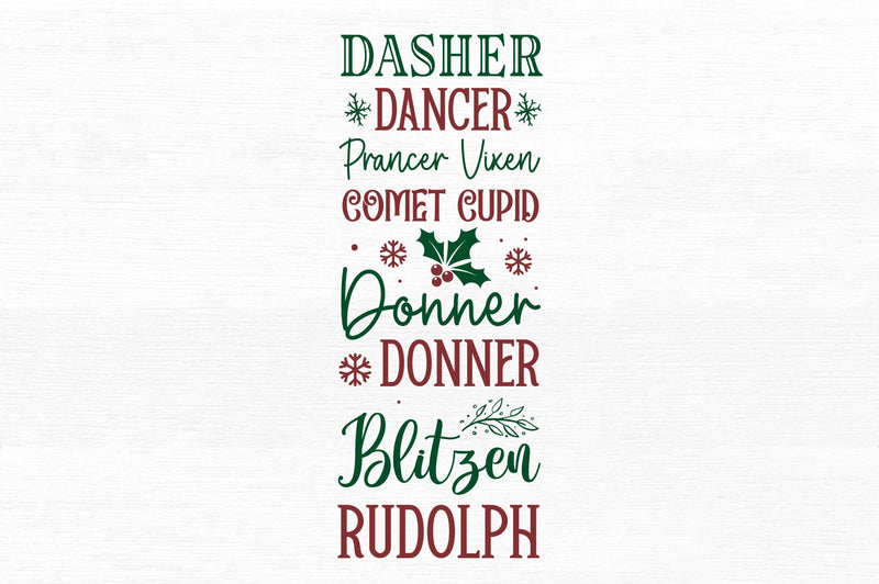 Dasher dancer prancer vixen SVG Design - So Fontsy