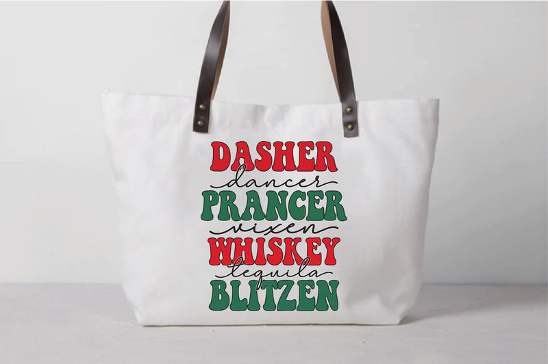 Dasher Dancer Prancer Vixen Whiskey Tequila Blitzen svg design - So Fontsy
