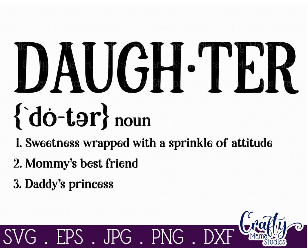 Daughter Definition - Girl Definition SVG - Funny Family Svg - So Fontsy