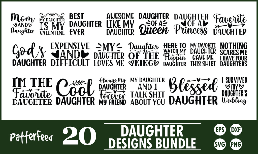 Daughter SVG Designs Bundle - So Fontsy