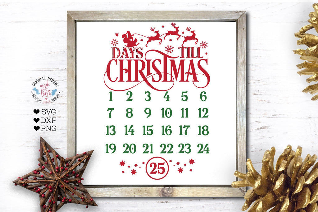 Days Till Christmas Countdown Calendar - So Fontsy