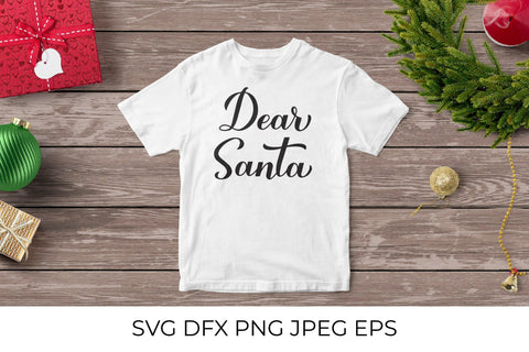 Dear Santa hand lettering. Christmas calligraphy - So Fontsy