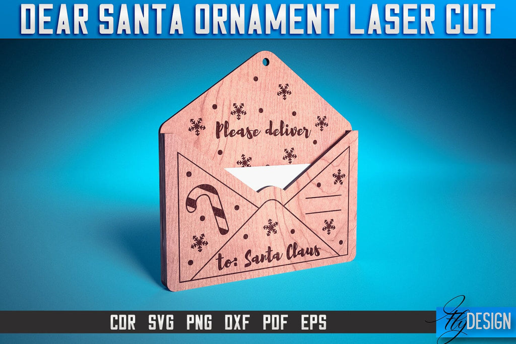Dear Santa Ornament Laser Cut SVG | Christmas Laser Cut SVG Design ...