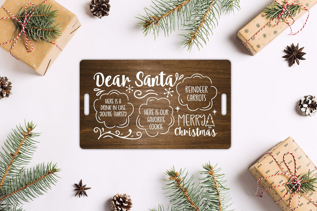 Dear Santa Tray SVG | Christmas Tray SVG - So Fontsy