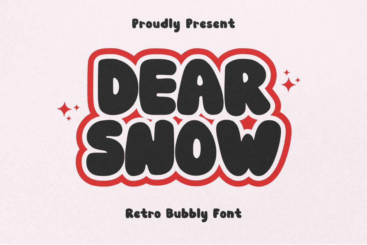 Dear Snow - Retro Bubbly Font - So Fontsy