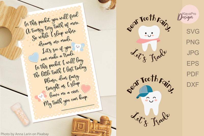 Dear Tooth Fairy, Let`s trade - Tooth fairy svg - So Fontsy