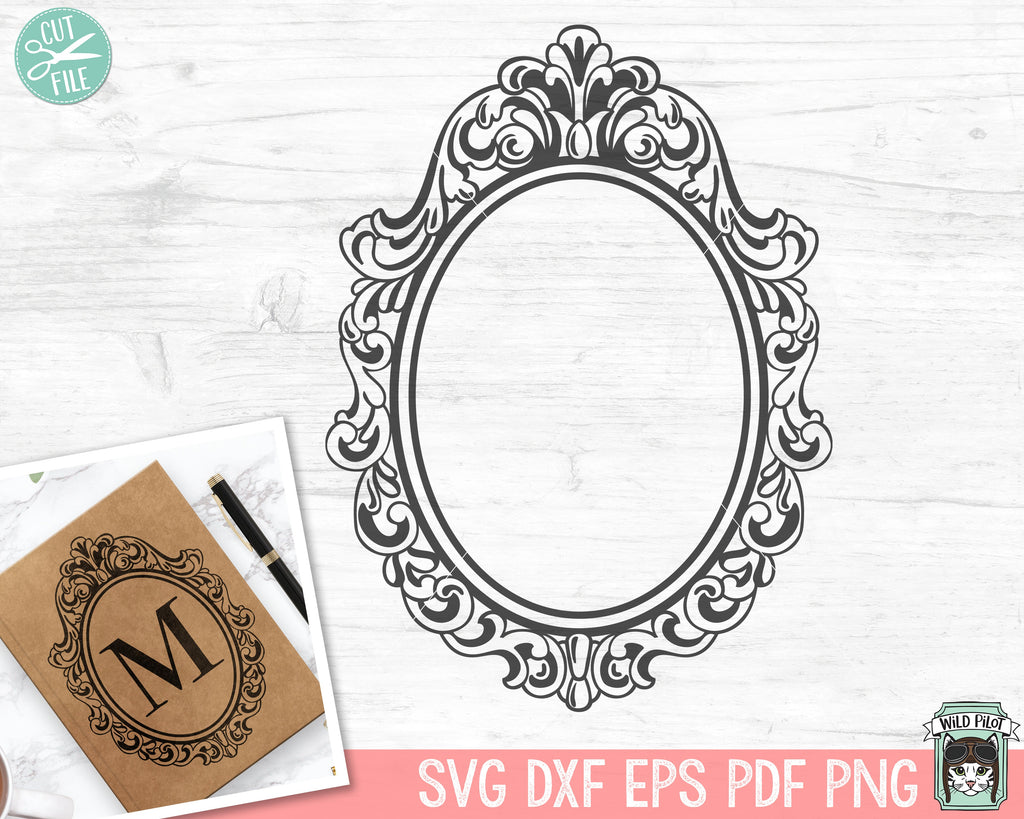 Decorative Monogram Frame SVG Cut File - So Fontsy
