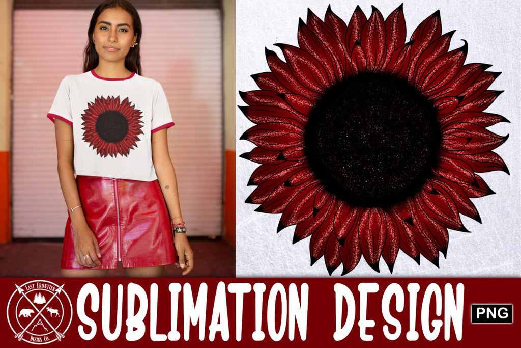 Deep Red Sunflower Sublimation|Sublimation PNG - So Fontsy