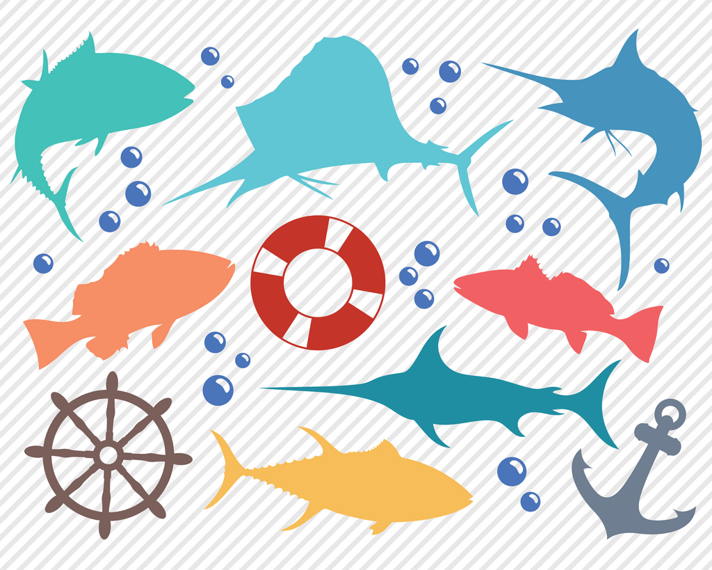 Deep Sea Fish Super Bundle | Outdoor SVG - So Fontsy