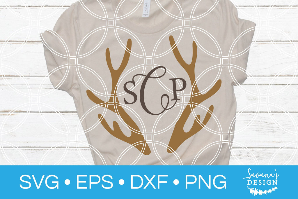 Deer Antler Monogram SVG - So Fontsy