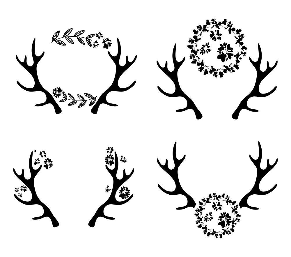 Deer Antlers SVG Antler Monogram Frame - So Fontsy