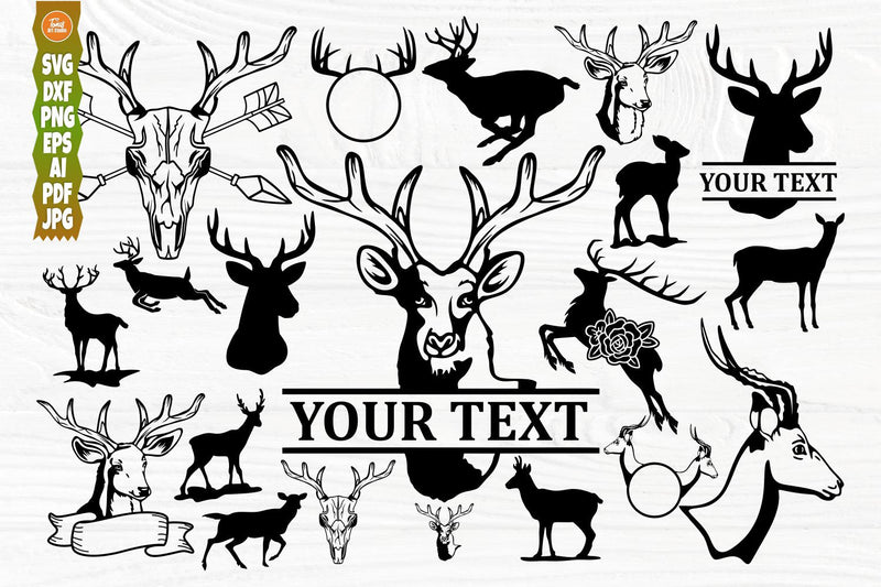 Deer Bundle SVG | Deer SVG Cut Files | Wildlife | Deer Skull SVG | Deer ...