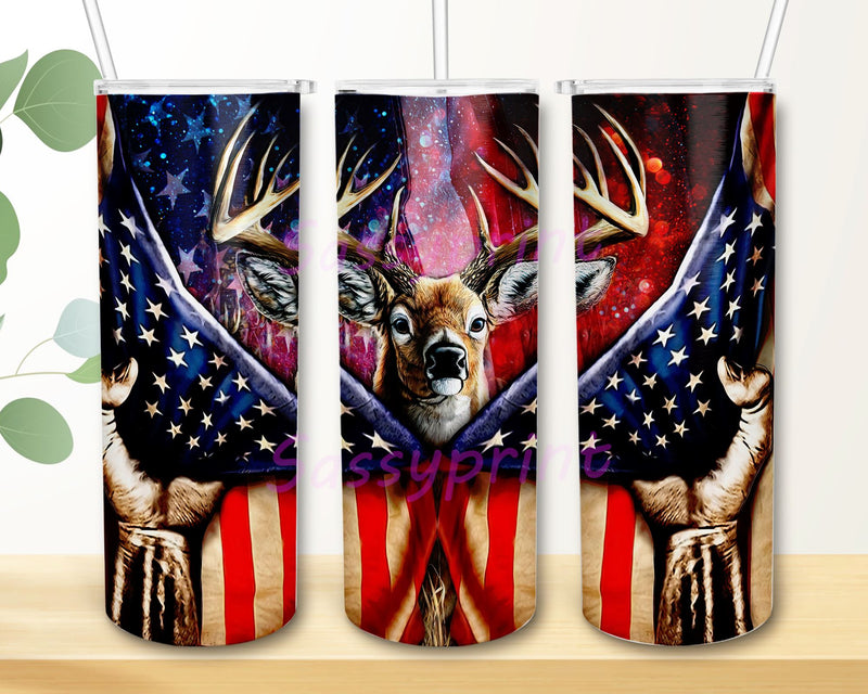 Deer Hunting 20oz Skinny Tumbler Sublimation Designs Deer Hunting and ...