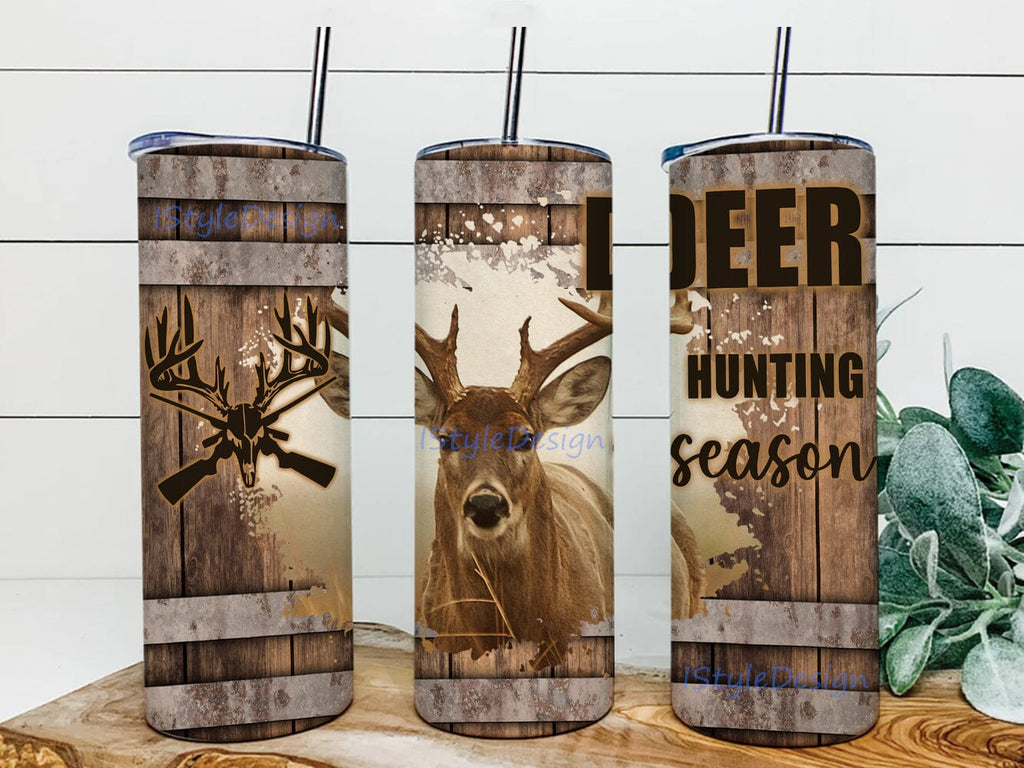 Deer Hunting Season Tumbler Design, Deer 20oz Skinny Tumbler, Wood ...