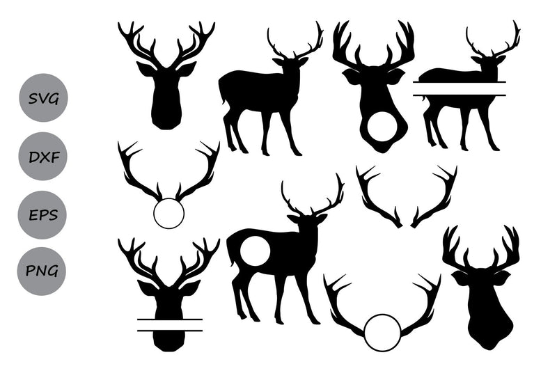 Deer Monogram| Deer Antler SVG Cut Files - So Fontsy
