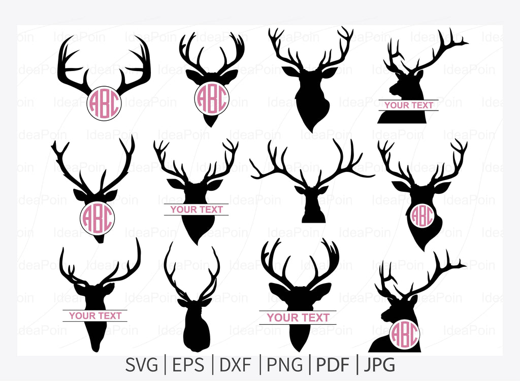 Deer monogram svg, Deer svg bundle, Antler Monogram SVG, Antler Decal ...