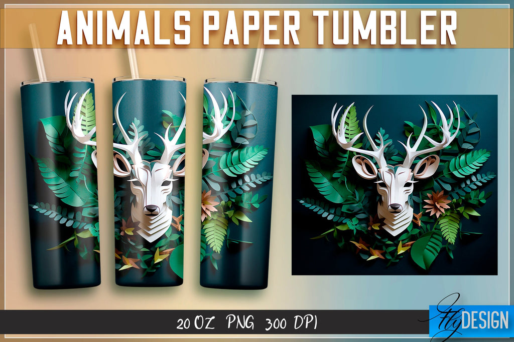 Animals Paper Tumblers Wrap 20 oz. - So Fontsy