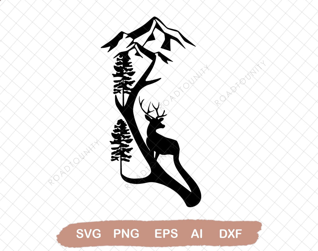 Deer Scene Svg file, Svg Files For Cricut, 24oz Venti Cold Cup Design ...