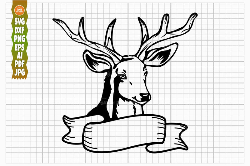 Deer Split Monogram, Deer Head Svg, Hunting Svg - So Fontsy