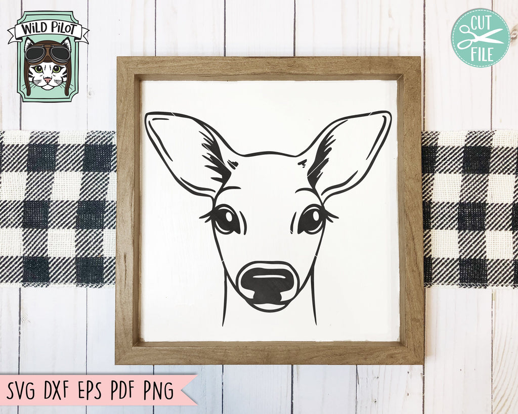 Deer Face SVG Cut File - So Fontsy
