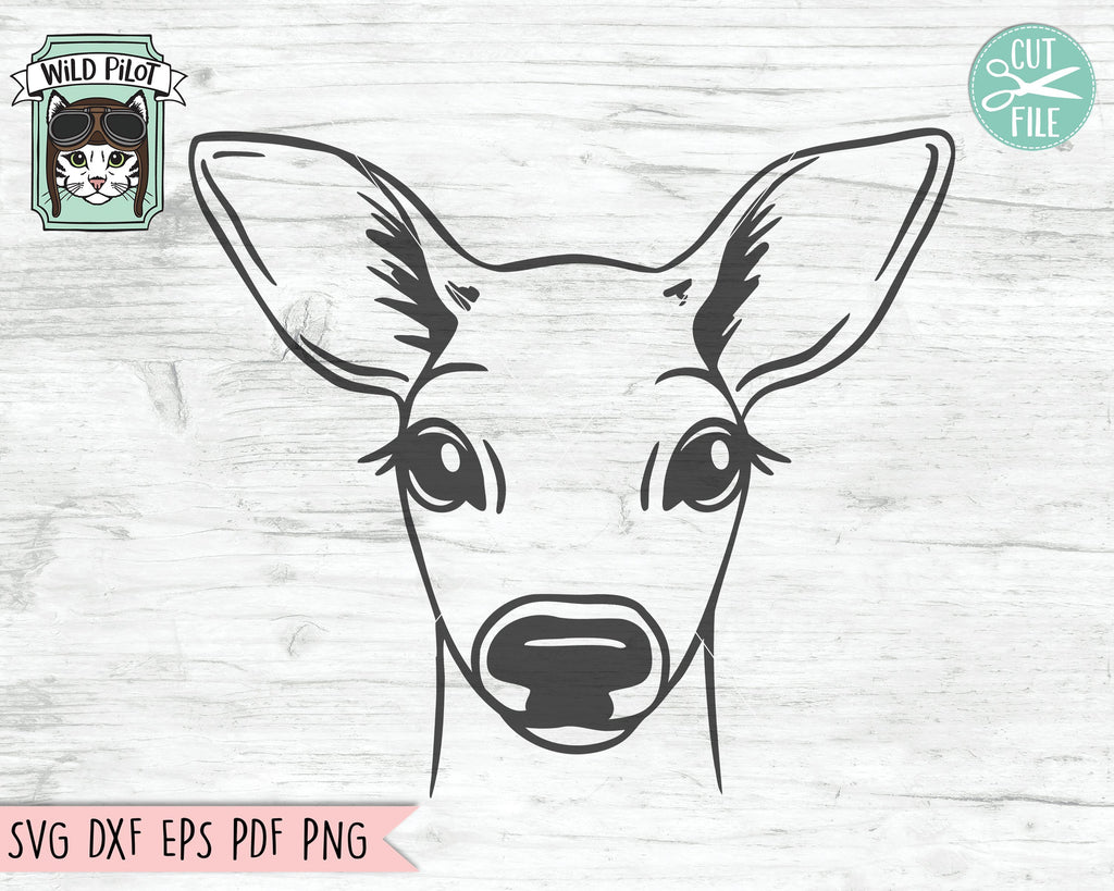 Deer Face SVG Cut File - So Fontsy