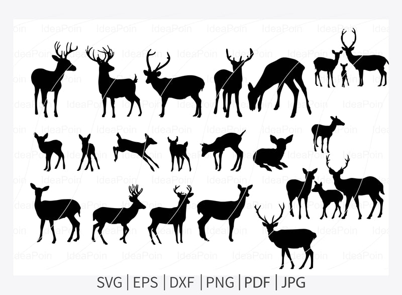 Deers svg, Deers svg Bundle, Mama and Baby Deer, Deer Family svg, Deer ...