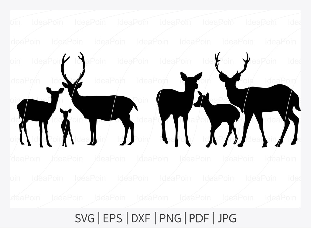 Deers svg, Deers svg Bundle, Mama and Baby Deer, Deer Family svg, Deer ...