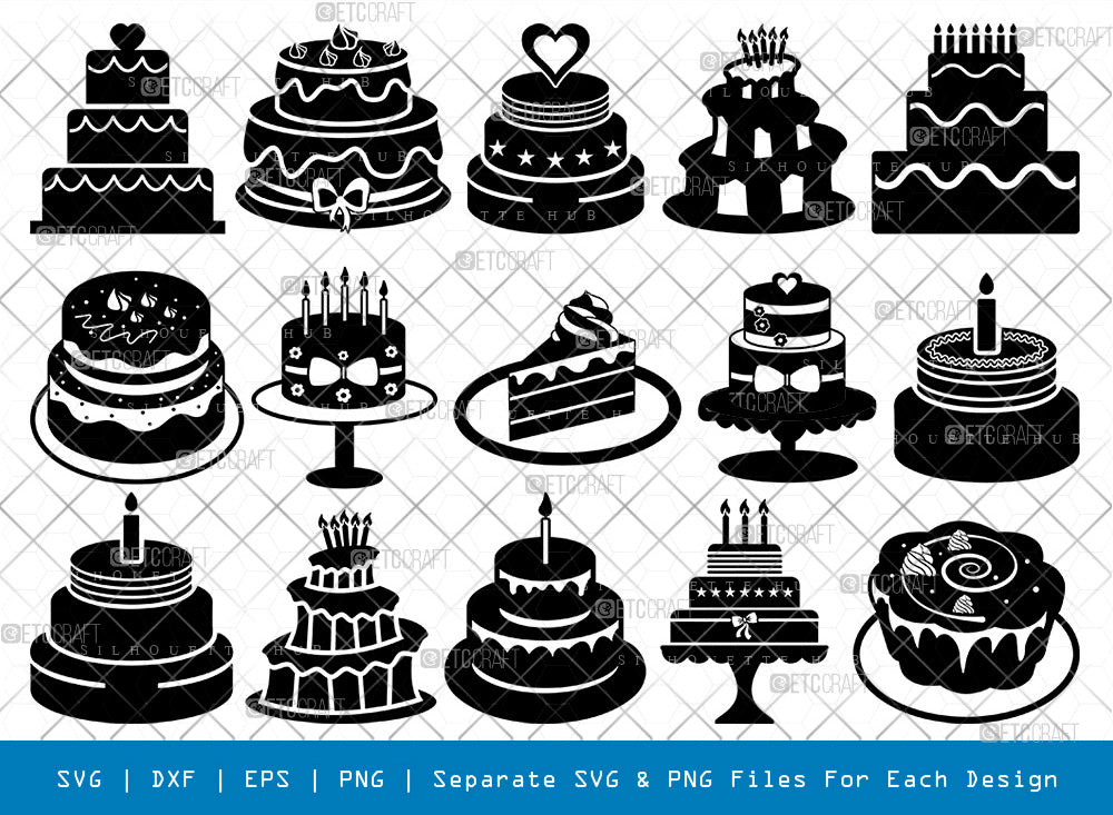 Delicious Cakes SVG, Cakes Silhouette, Birthday Cake Svg, Baking Svg ...