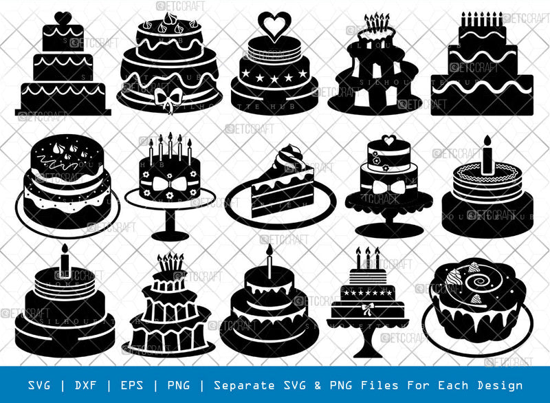 Delicious Cakes SVG, Cakes Silhouette, Birthday Cake Svg, Baking Svg ...