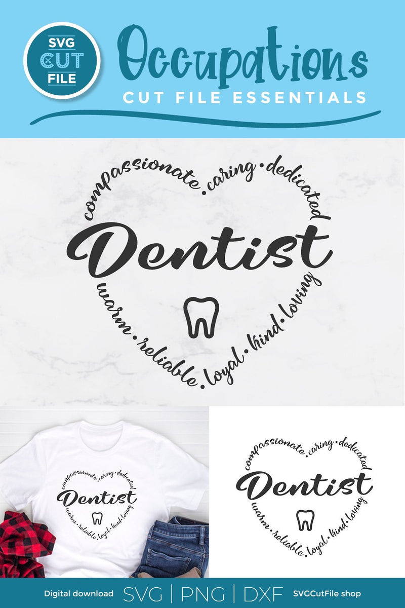 Dentist svg - A dentist svg with heart file - So Fontsy