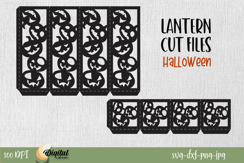 Design Paper Cut SVG. 3D Paper Lantern Halloween - So Fontsy