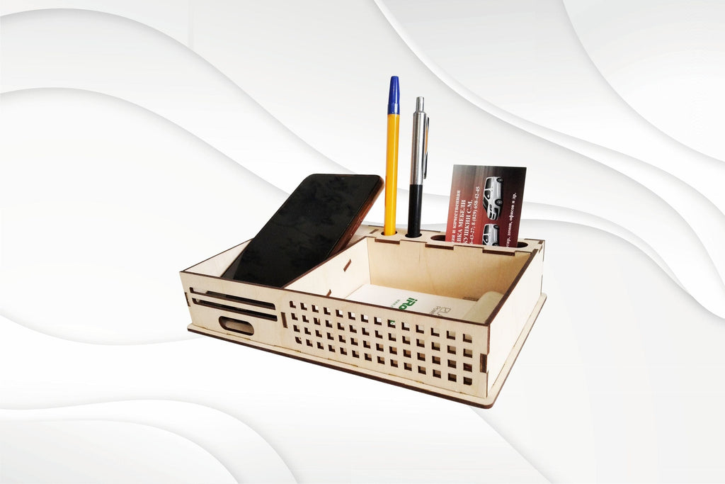 Desk organizer, vector design for laser machine. Pattern laser cut ...