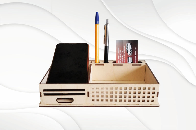 Desk organizer, vector design for laser machine. Pattern laser cut ...