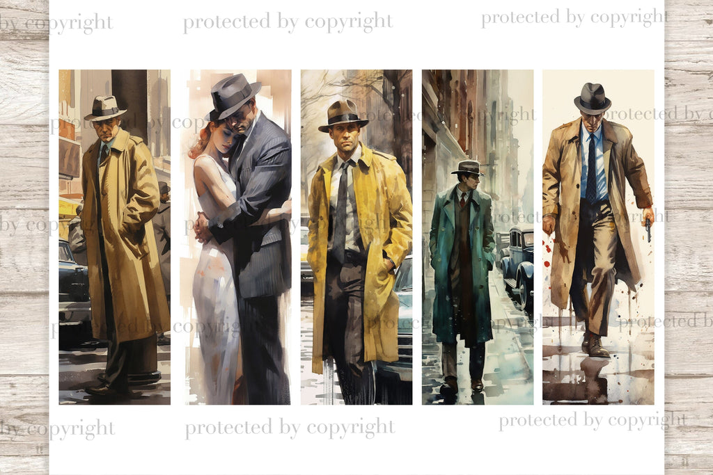 Detective Bookmarks | Retro Printable Paper - So Fontsy