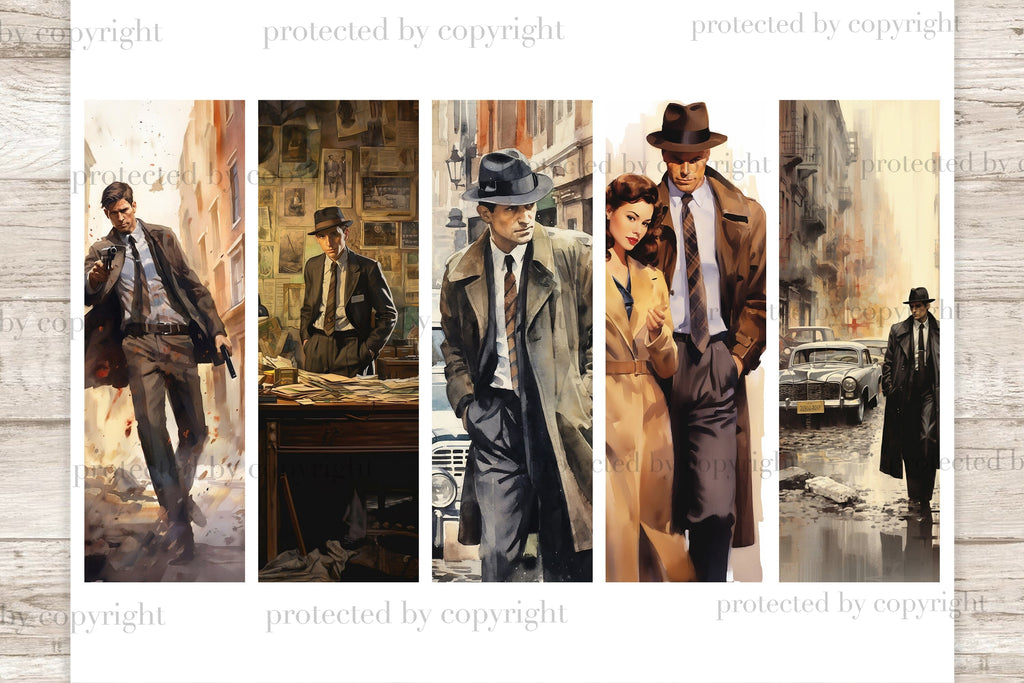 Detective Bookmarks | Retro Printable Paper - So Fontsy