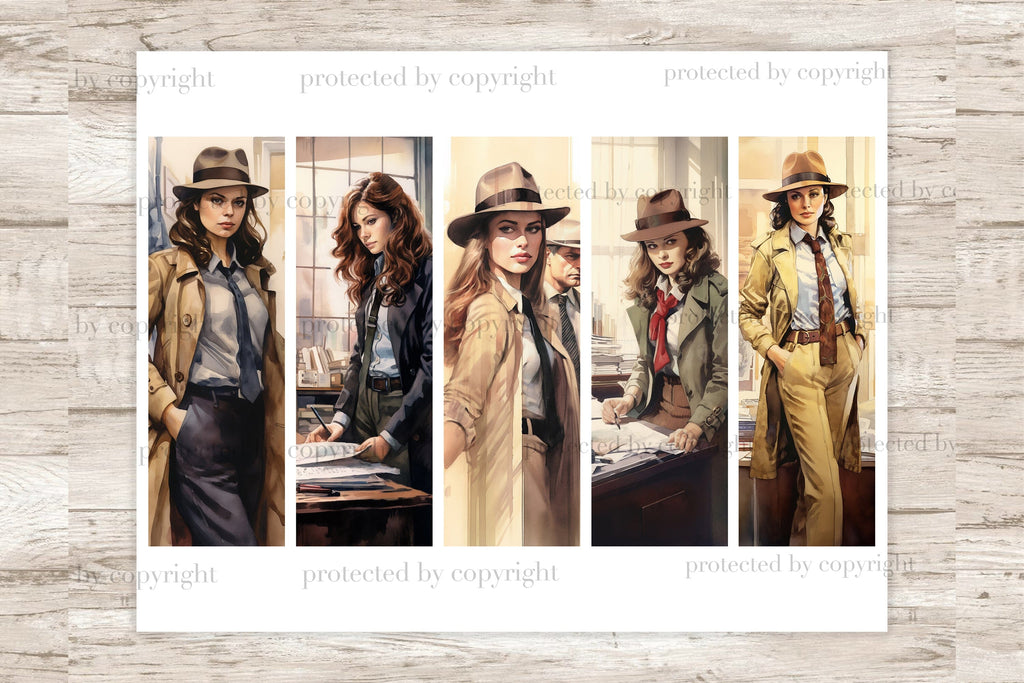 Detective Printable Paper | Bookmarks Set - So Fontsy