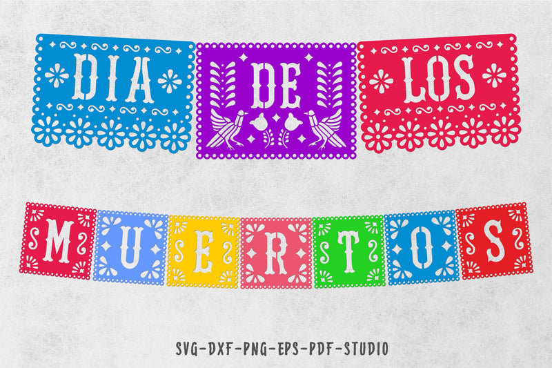 Dia de los muertos svg | Papel picado banner svg - So Fontsy
