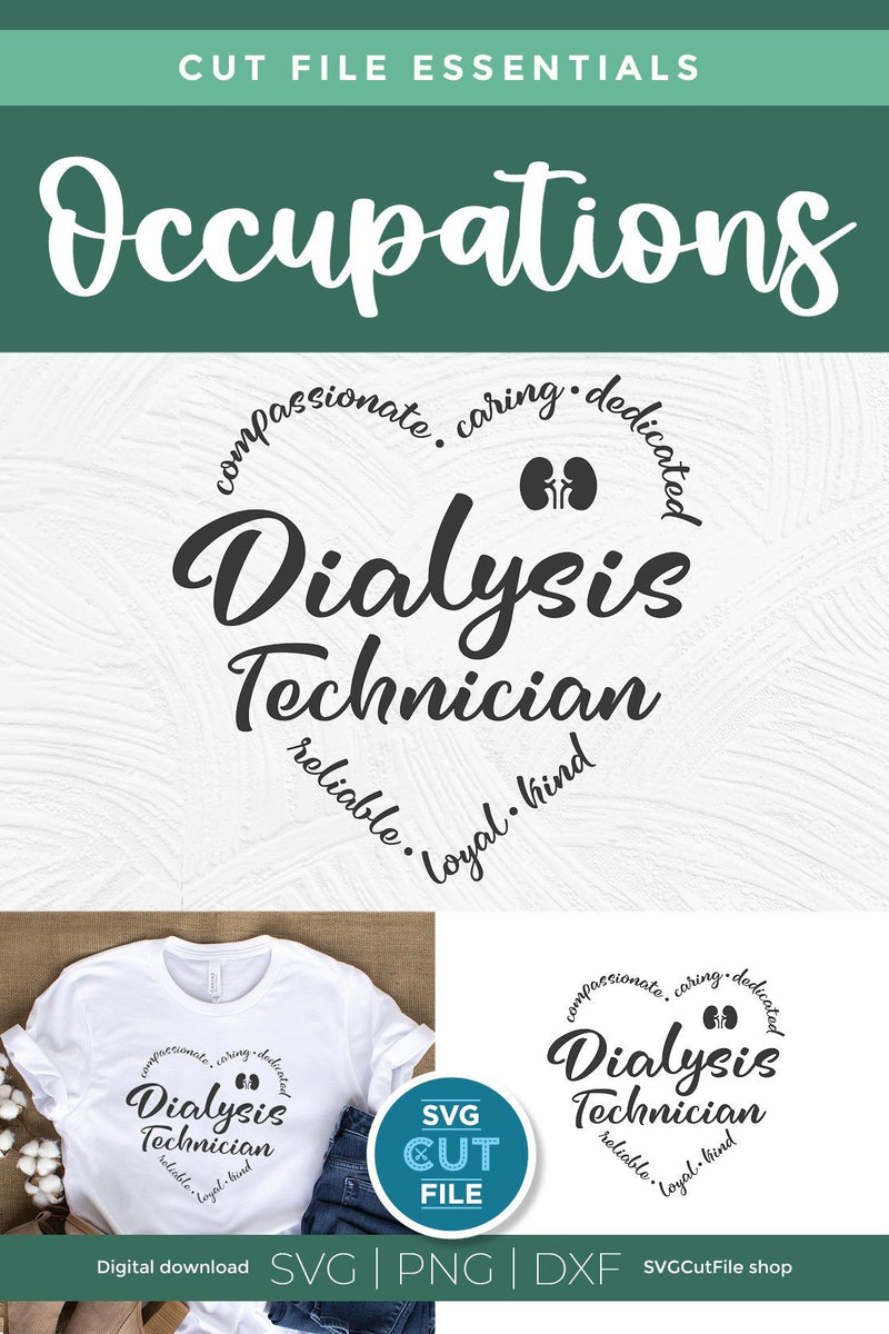 Dialysis tech svg heart for crafters - dialysis technician CCHT design ...