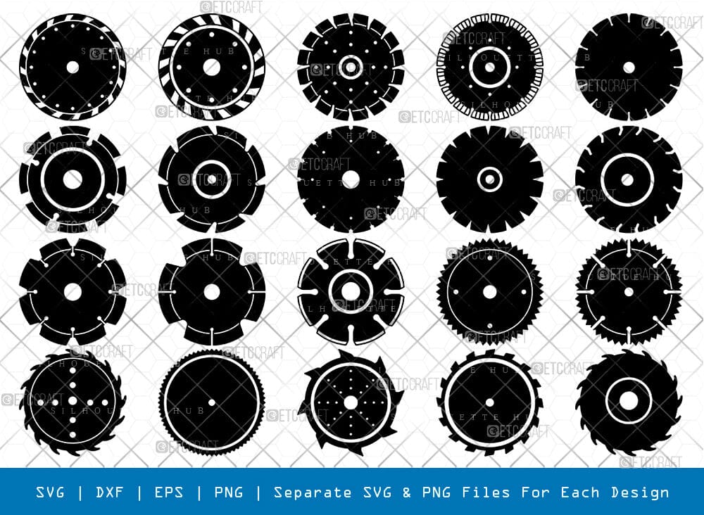 Diamond Saw Blades Silhouette, Diamond Saw Blades SVG, Saw Blades Svg ...
