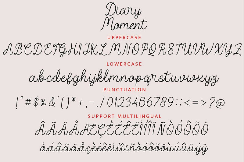 Diary Moment Font - So Fontsy
