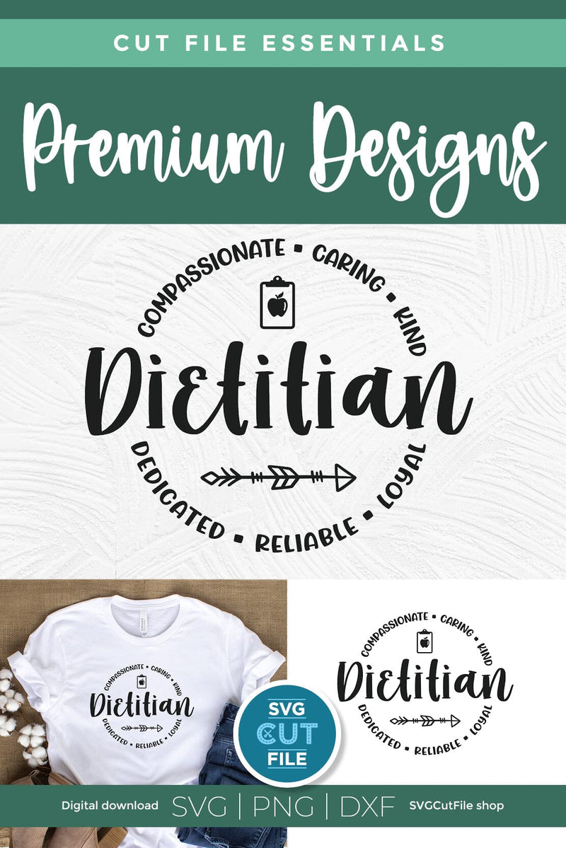 Dietitian svg for Cricut or Silhouette - So Fontsy